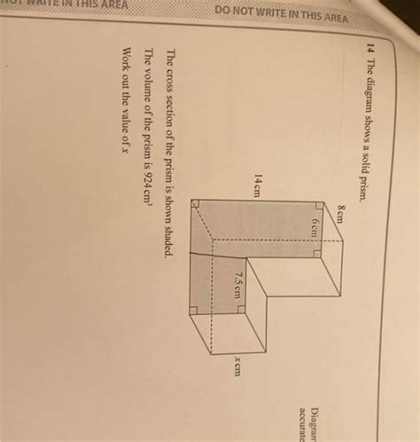 Solved 14 The Diagram Shows A Solid Prism The Cross Section