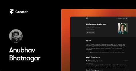 Anubhav Bhatnagar — Framer Creator