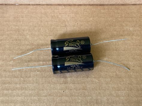 2 New Supertech 33 Uf 600v Axial Capacitors Guitar Tube Amp And Radio