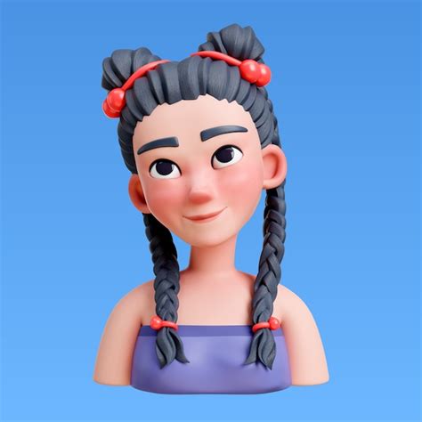 Free Psd 3d Rendering Of Hair Style For Avatar Design