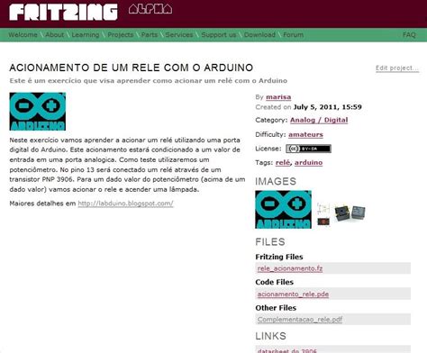 Labduino Arduino Aplicado Ao Ensino De Ciências Acionando Um Rele Com