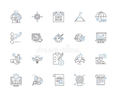 Company Success Outline Icons Collection Profitability Profits Expansion Productivity