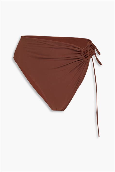 Magda Butrym Cutout High Rise Bikini Briefs In Brown Endource