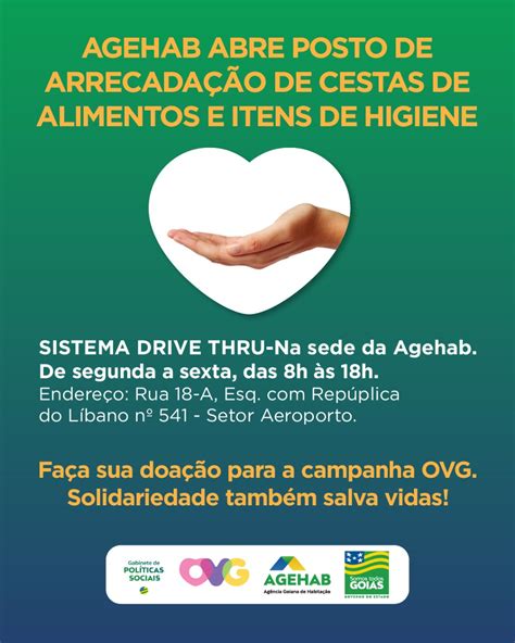 Agehab está recebendo doação de cestas básicas para campanha da OVG