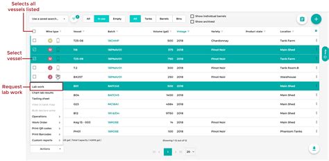 Requesting Lab Analysis And Viewing Results Vintrace