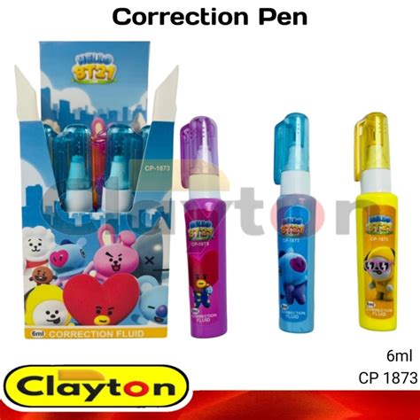 Jual Tip Ex Correction Pen Fluid Tip Ex Pen Cair Bt21 Tip Ex Korean Series Shopee Indonesia