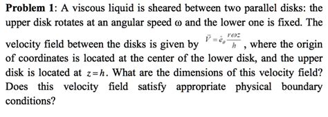 solved problem 1 a viscous liquid is sheared between two parallel