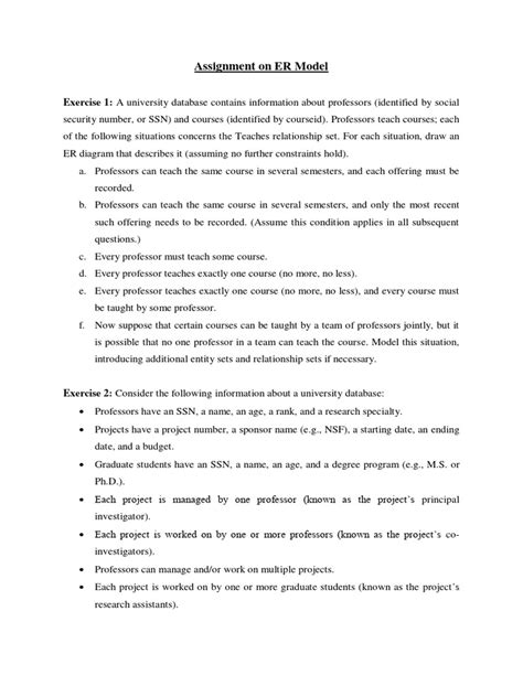 Assignment On Er Model Pdf