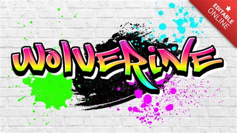 Wolverine Editable Graffiti Spray Text Effect Generator