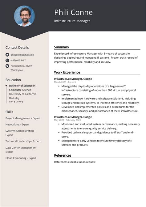 Infrastructure Manager Resume Sample And Guide Entry Level Senior Jobs