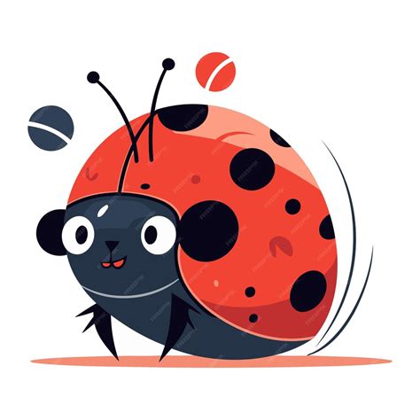 Premium Vector Cute Ladybug On A White Background Vector Cartoon