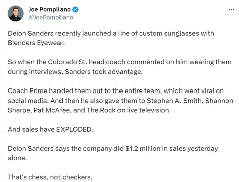 Deion Sanders Sold 1 2 Million Worth Of Sunglasses In One Day Amid