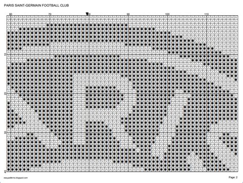 Easy Patterns Paris Saint Germain Psg Cross Stitch Pattern