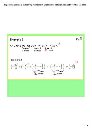 Exponents Lesson 2 Multiplying Numbers In Exponential Notation PDF Homework And Study