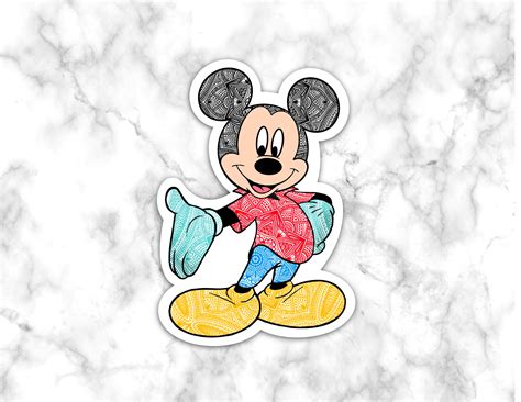 Mickey Mouse Sticker Mickey Mouse Decal Cartoon Character Etsy