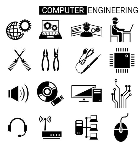 Premium Vector Set Of Computer Engineering Icon Design For Computer