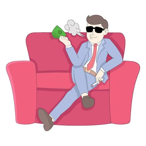 Premium Vector Young Boss Successful In Business Rich Rich Have A Lot