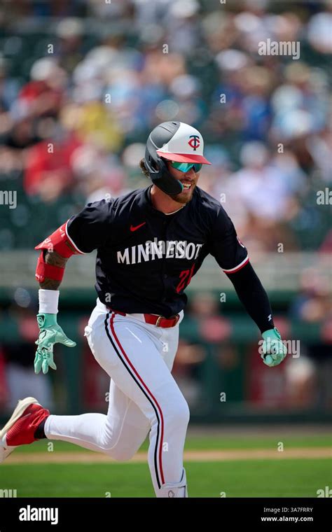 Minnesota Twins Dashawn Keirsey Jr 21 Runs To First Base During An