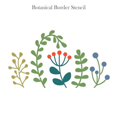Botanical Border Stencil Sfarbami