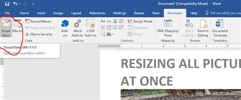 How To Quick Resize Multiple Pictures And Charts In Ms Word