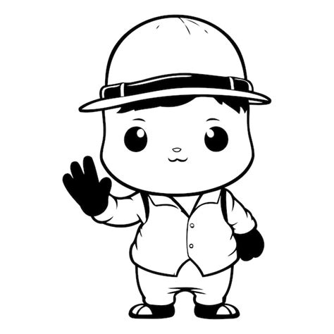 Premium Vector Cute Boy In A Hat And White Shirt Vector Illustration