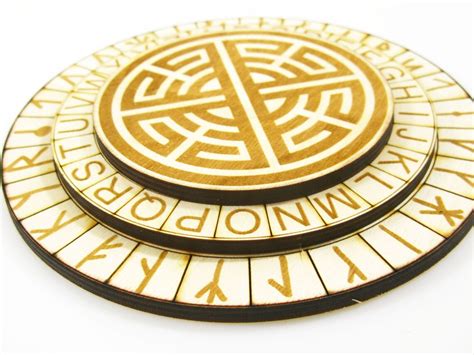 Runes Cipher Wood Cipher Wheel Cipher Puzzle Escape Room Etsy