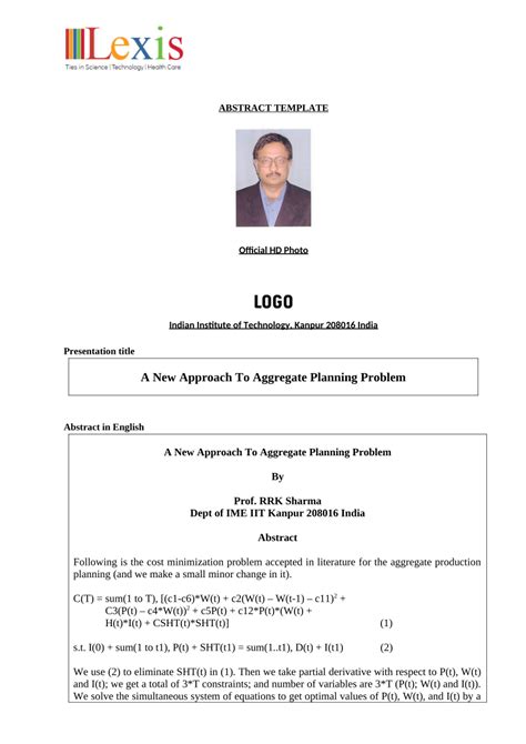 Pdf A New Approach To Aggregate Planning Problem