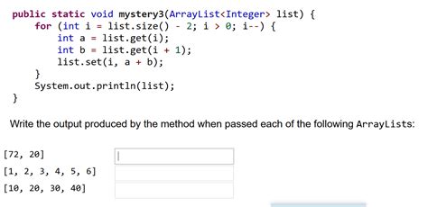 Solved Public Static Void Mystery3arraylist List For