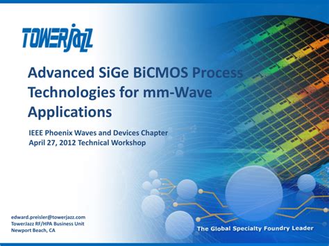 Advanced Sige Bicmos Process Technologies For Mm