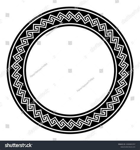 Hopi Meander Pattern Circle Frame Decorative Stock Vector Royalty Free