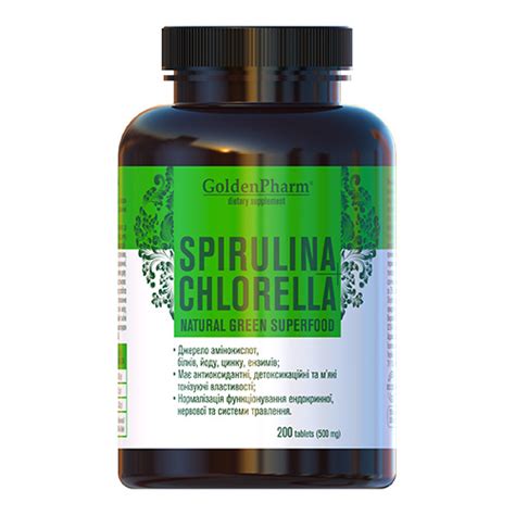 Купить Спирулина+Хлорелла (Spirulina+Chlorella) таблетки, №200 - Goldenfarm