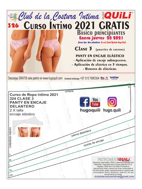Curso De Ropa Intima 2121 Clase 3 Patrones Panty Encaje Pdf