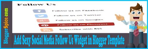 Add Sexy Social Media Follow Us Widget In Blogger Template