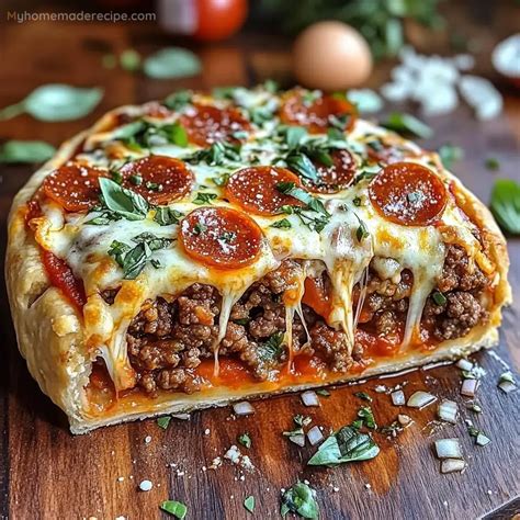 Pizza Burger Pie Recipe Cheesy And Savory My Home Made Recipe