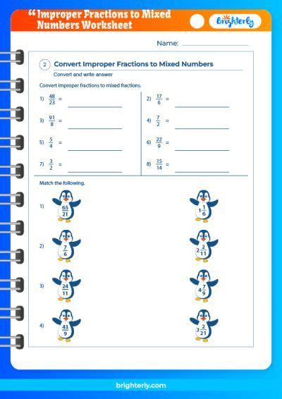 Improper Fraction Worksheets 5th Grade