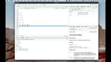 Basic And Vector Operations In R Youtube