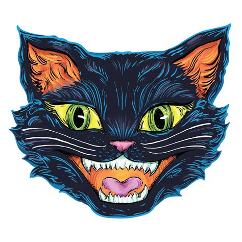 Vintage Halloween Black Cat Placemats Bonjour Fête