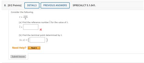 solved consider the following t 611π a find the reference