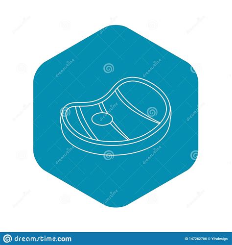 Icono Del Filete De La Carne Estilo Del Esquema Ilustración Del Vector