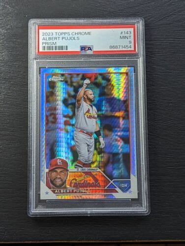 2023 Topps Chrome Albert Pujols Prism Refractor Farewell Card 143 Psa