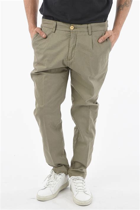 Maison Clochard Linen And Cotton Carrot Pants Men Glamood Outlet