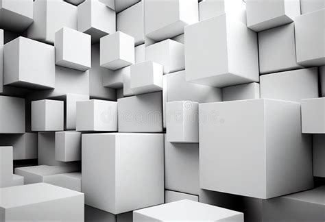 random movedfading out white cube boxes block background illustration