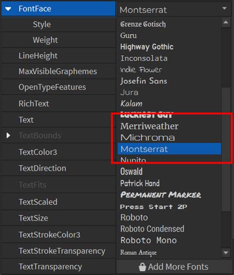 Fonts Missing From Properties Even When Installed Studio Bugs
