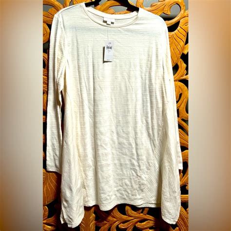 J Jill Tops Jjill Pure Jill Womens Long Sleeve Cream Top Size L