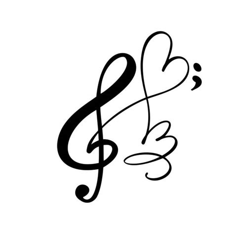 Bass Y Clave De Sol Corazón Música Clásica Vectores Libres De Derechos