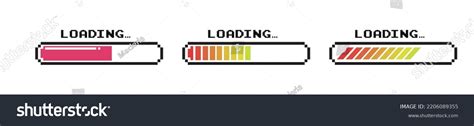 Pixel Art Bit Loading Bar Concept Stock Vector Royalty Free