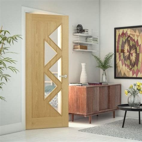 Deanta Ely Pre Finished Clear Glazed 5 Light Internal Oak Door Doors