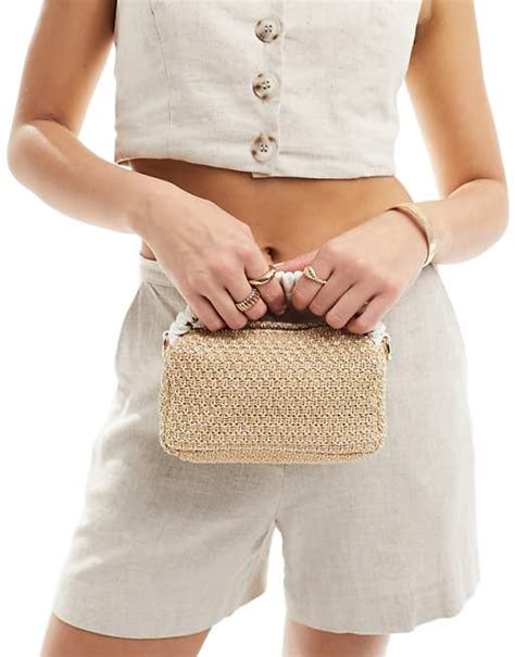 Asos Design Sac Bandoulière En Paille à Poignée Supérieure Froncée