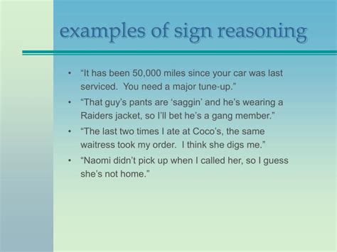 Ppt Sign Reasoning Powerpoint Presentation Id 1279270