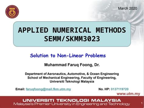 Solution To Non Linear Problems For Applied Numerical Ppt
